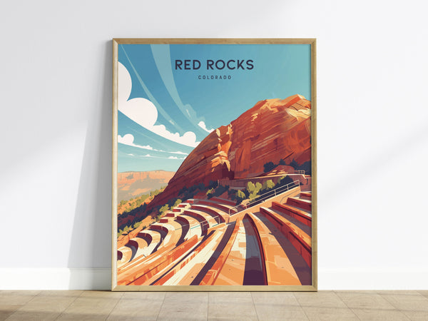 Red Rocks Amphitheatre Poster | Modern Colorado Concert Wall Art ...