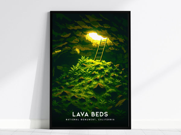 Lava Beds National Monument Poster | California Lava Tube Cave Wall Art ...