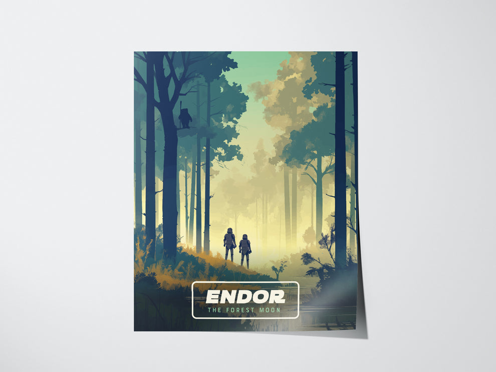 Star Wars Endor Poster | Retro Travel Art Forest Moon Ewok Gift | Swell ...